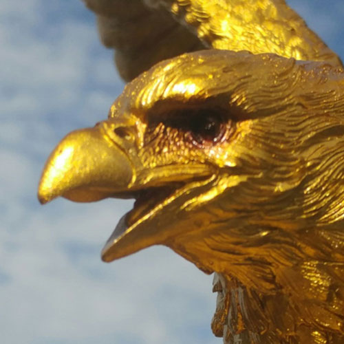 Gold Flying Bald Eagle Flagpole Topper - Flag Top Light – Illumination ...